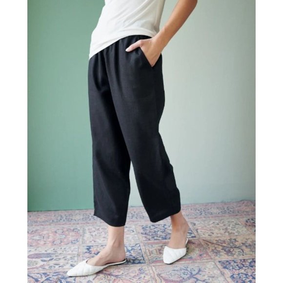 Quince | Pants & Jumpsuits | Quince Womens Black 0 European Linen Pants ...
